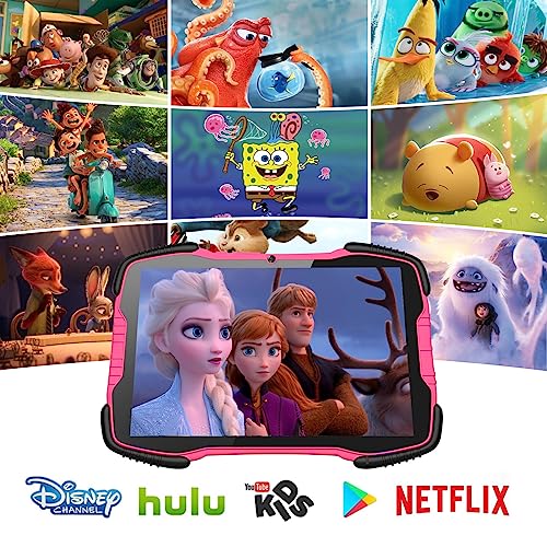 Tablet for Kids Tablet 10 inch with Case Included, Tablet for Toddlers Tablet 10 inch Children Tablets for Kids Android Tablet 3GB 64GB with WiFi Dual Camera Learning Games for Boys Girls (Roser)