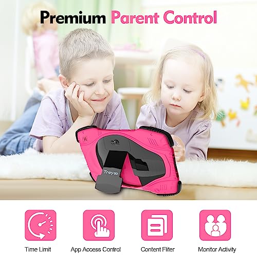 Tablet for Kids Tablet 10 inch with Case Included, Tablet for Toddlers Tablet 10 inch Children Tablets for Kids Android Tablet 3GB 64GB with WiFi Dual Camera Learning Games for Boys Girls (Roser)