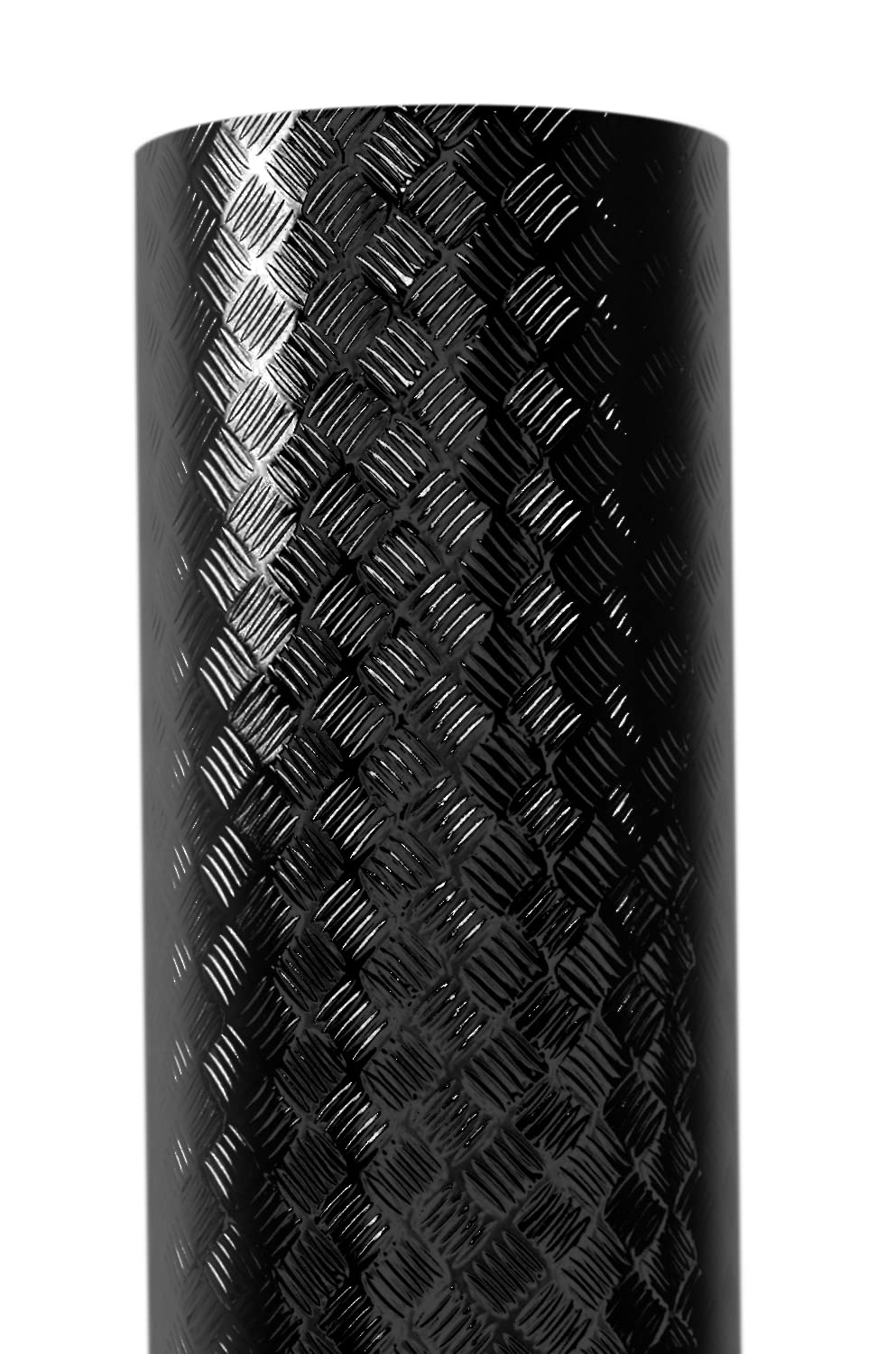 Industrial Utility Diamond Plate Metallic Black Chrome Finish Vinyl Wrap Underlayer Sheet Adhesive Roll for Shelves Walls Flooring (17.8 inches x 10ft)