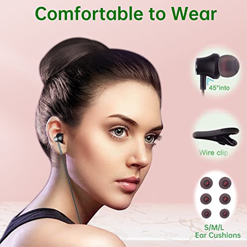 XINLIANG Wired Earbuds with Microphone & Volume Control, in-Ear Headphones with Magnetic, Bass Driven 3.5 mm Ear Buds Phones for iOS and Android Smartphones, Laptops, MP3