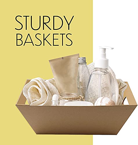[10 Pk] Baskets for Gifts Empty| 8x10” Small Rectangular Kraft Basket with Handles|Wine, Christmas, Easter| Snacks, Farmers Market, Charity, Organizing, Shelf| Gift to Impress-Upper Midland Products