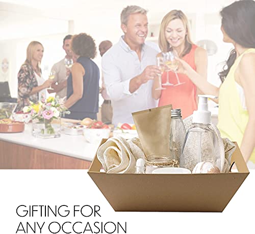[10 Pk] Baskets for Gifts Empty| 8x10” Small Rectangular Kraft Basket with Handles|Wine, Christmas, Easter| Snacks, Farmers Market, Charity, Organizing, Shelf| Gift to Impress-Upper Midland Products