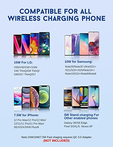 Wireless Car Charger, MOKPR 15W Fast Charging Car Mount Auto-Clamping Car Charger, Dashboard Windshield Phone Holder Compatible with iPhone 14/13/13 Pro/12 pro/12/11/X/8, Samsung S23/S22/S10/S9/S8