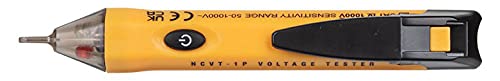 Klein Tools NCVT1P Voltage Tester, Non-Contact Voltage Detector Pen, 50V to 1000V AC, Audible and Flashing LED Alarms, Pocket Clip