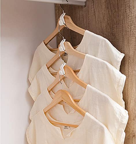 Woonsoon 40 Pcs Clothes Hanger Connector Hooks, Outfit Hangers, Hanger Extender Clips, Cascading Hanger Hooks, Household Strong Load-Bearing Closet Hook, Clothes Hangers Space Saving, White (Q13)