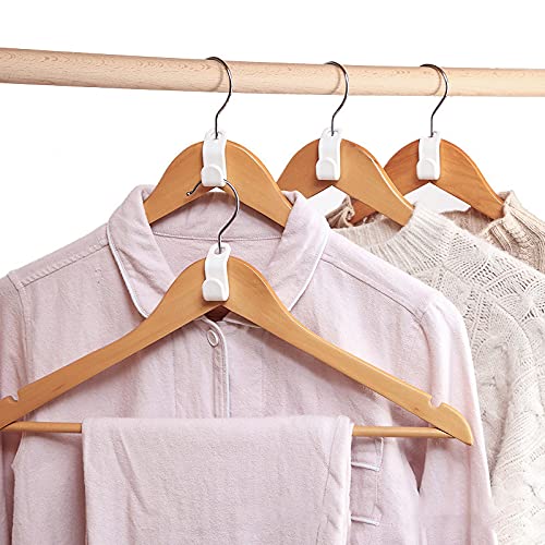 Woonsoon 40 Pcs Clothes Hanger Connector Hooks, Outfit Hangers, Hanger Extender Clips, Cascading Hanger Hooks, Household Strong Load-Bearing Closet Hook, Clothes Hangers Space Saving, White (Q13)
