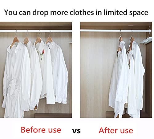 Woonsoon 40 Pcs Clothes Hanger Connector Hooks, Outfit Hangers, Hanger Extender Clips, Cascading Hanger Hooks, Household Strong Load-Bearing Closet Hook, Clothes Hangers Space Saving, White (Q13)