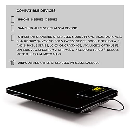 Seatcraft Wireless Charging Tray Table - 360 Degree Rotation - Accessory Add-On Attachment for Home Theater Seating