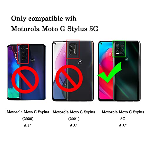 AMENQ for Moto G Stylus 5G Case, Moto G Stylus 5G Case Clear, Heavy Duty Protection with Rugged PC and Silicone TPU Bumper Front Cover for Motorola XT2131DL (Clear)