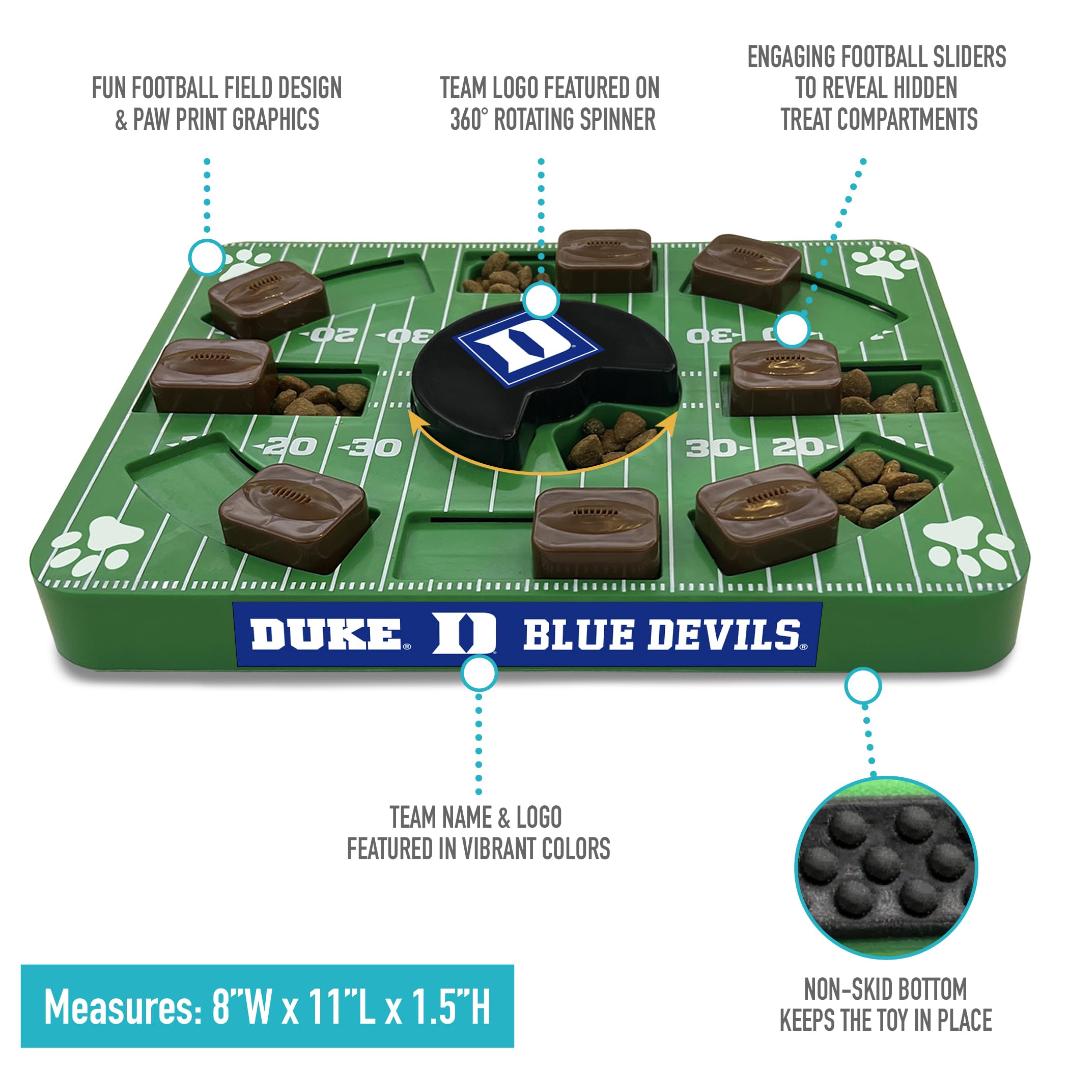 Pets First NCAA Duke Blue Devils Puzzle Toy, Puzzle Treat Dog Toy, Interactive Dog Treat Toy, Dog Puzzle Fedding Slow Toy