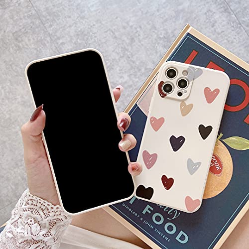 Jmltech Compatible with iPhone 12 Pro Max for Women Girls Cute Design Soft Silicone Camera Protection Protective Lovely Heart Phone Case for iPhone 12 Pro Max 6.7"