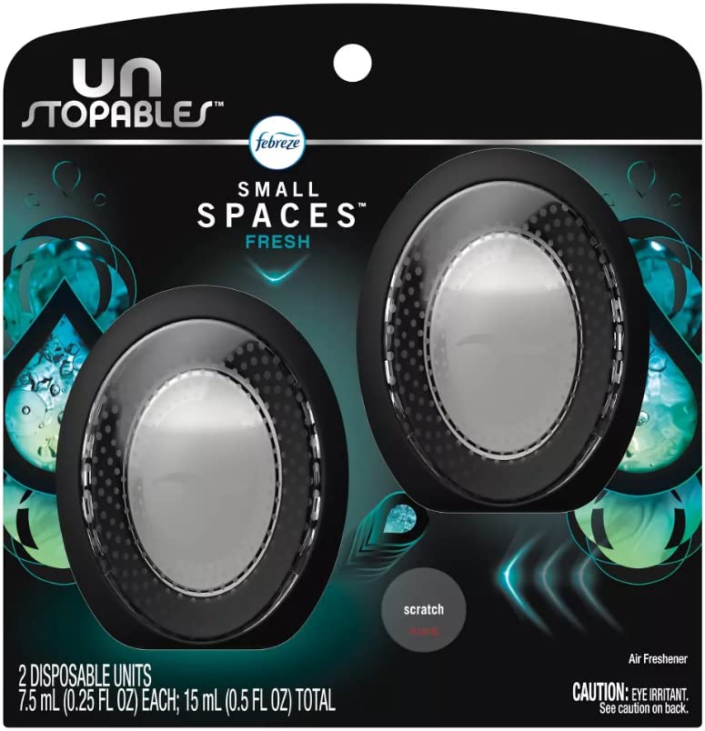 Febreze Unstopables Small Spaces, Plug in Air Freshener Alternative for Home, Fresh, Odor Fighter for Strong Odor, 8 Count, 4 Packs of 2
