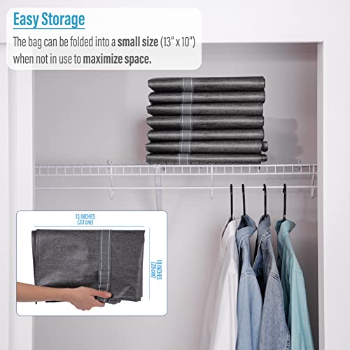 VENO 8 Pack Extra Large Moving Storage Bags with Zippers, Foldable Heavy-Duty Tote for Space Saving, Alternative to Moving Boxes, Packing Supplies, Plastic Storage Bins (Dark Gray - Set of 8)