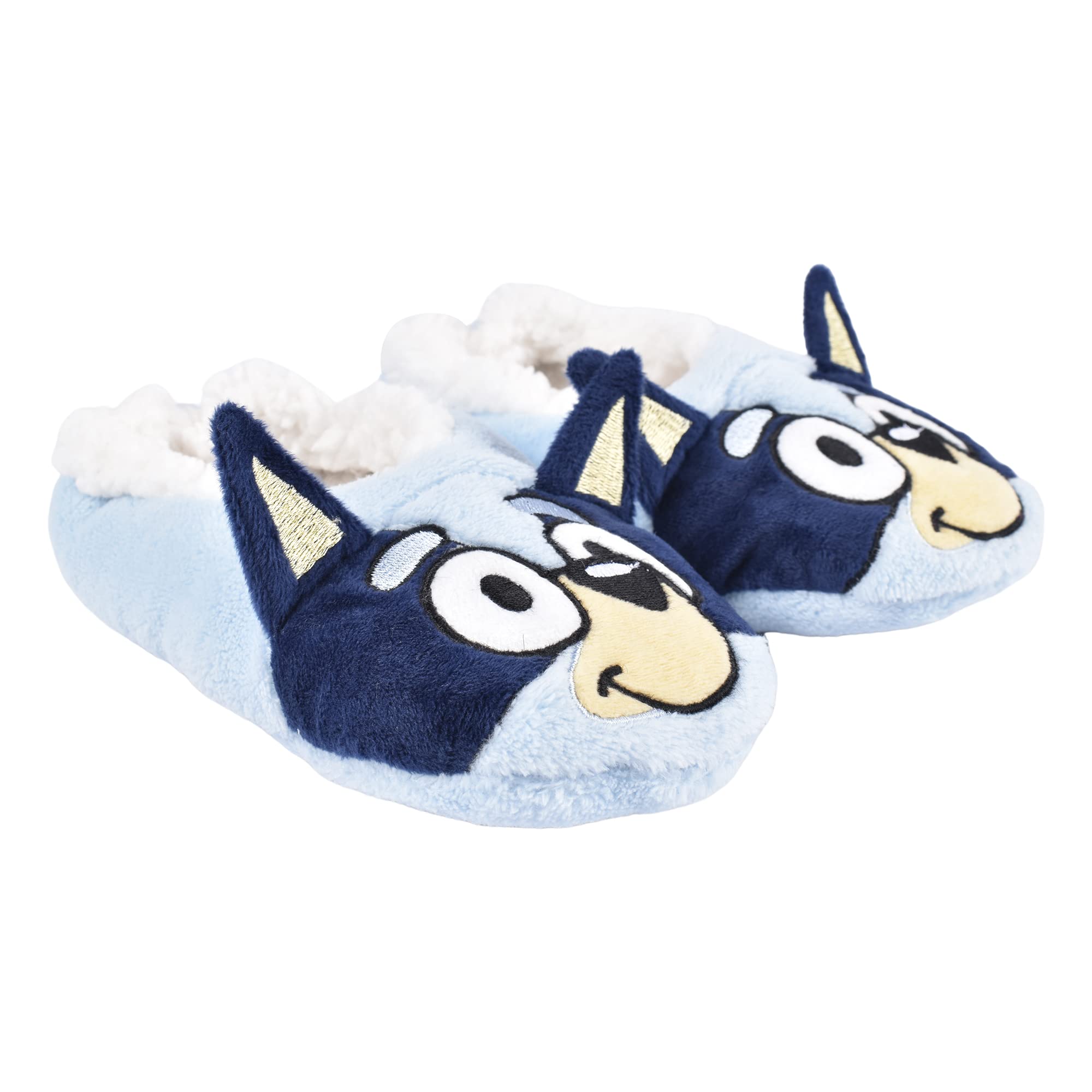 Bluey Girl's 1-Pack Snuggle Toe Plush Footlet Socks Slippers, Blue, Small/Medium