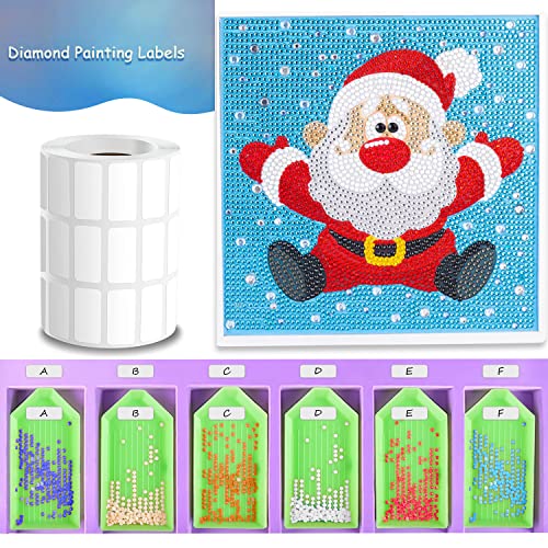 TiGilt Diamond Painting Accessories Labels - for Diamond Painting Storage Bead Containers, Diamond Art Accessories Tools β Self-Adhesive Removable Writable White Stickers for Name, Number | 2-Roll