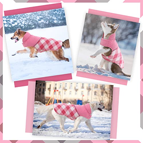 Kuoser Dog Winter Coat, Reversible Cold Weather Dog Jacket, Soft Warm Plaid Dog Coats, Puppy Waterproof Thickened Vest Windproof Outdoor Apparel for Small Medium and Large Dogs