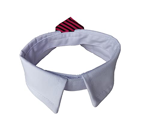 VEDEM Dog Necktie with Tuxedo Collar, Pet Adjustable Costumes Striped Neck Tie for Small Medium Large Dogs (X-Small, Red Black)