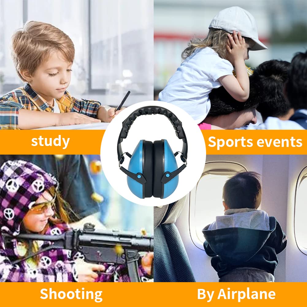 YIYIWANG Kids Ear Defender Noise Cancelling Headphones Reduction Earmuffs Adjustable Headband Hearing Protection (Pink)