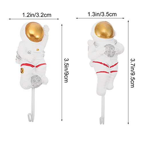 2pcs Umbrella Holder Wall Hooks Decorative Wall Mounted Coat Hooks Key Rack Astronaut Wall Sculptures Home Decor Key Hook Decorative Hooks Kids Bathroom Accessories Decorative Wall Hooks
