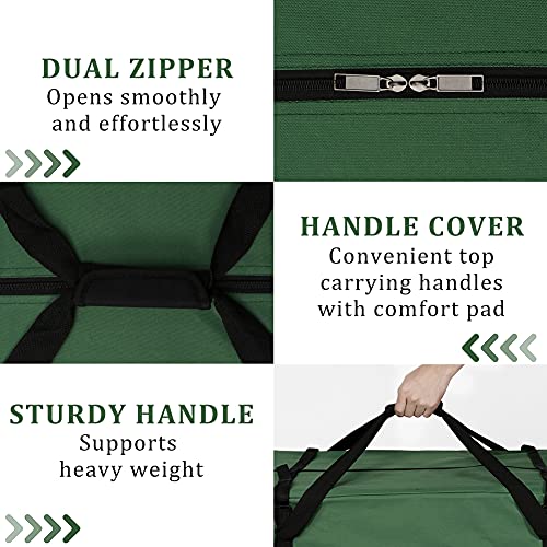 AerWo Christmas Tree Storage Bag, Extra Large Christmas Storage Containers Fits Up to 9ft Artificial Tree, Heavy-Duty Waterproof 600D Oxford Xmas Holiday Tree Bag with Card Slot(65β X 31β X 15β, Green)