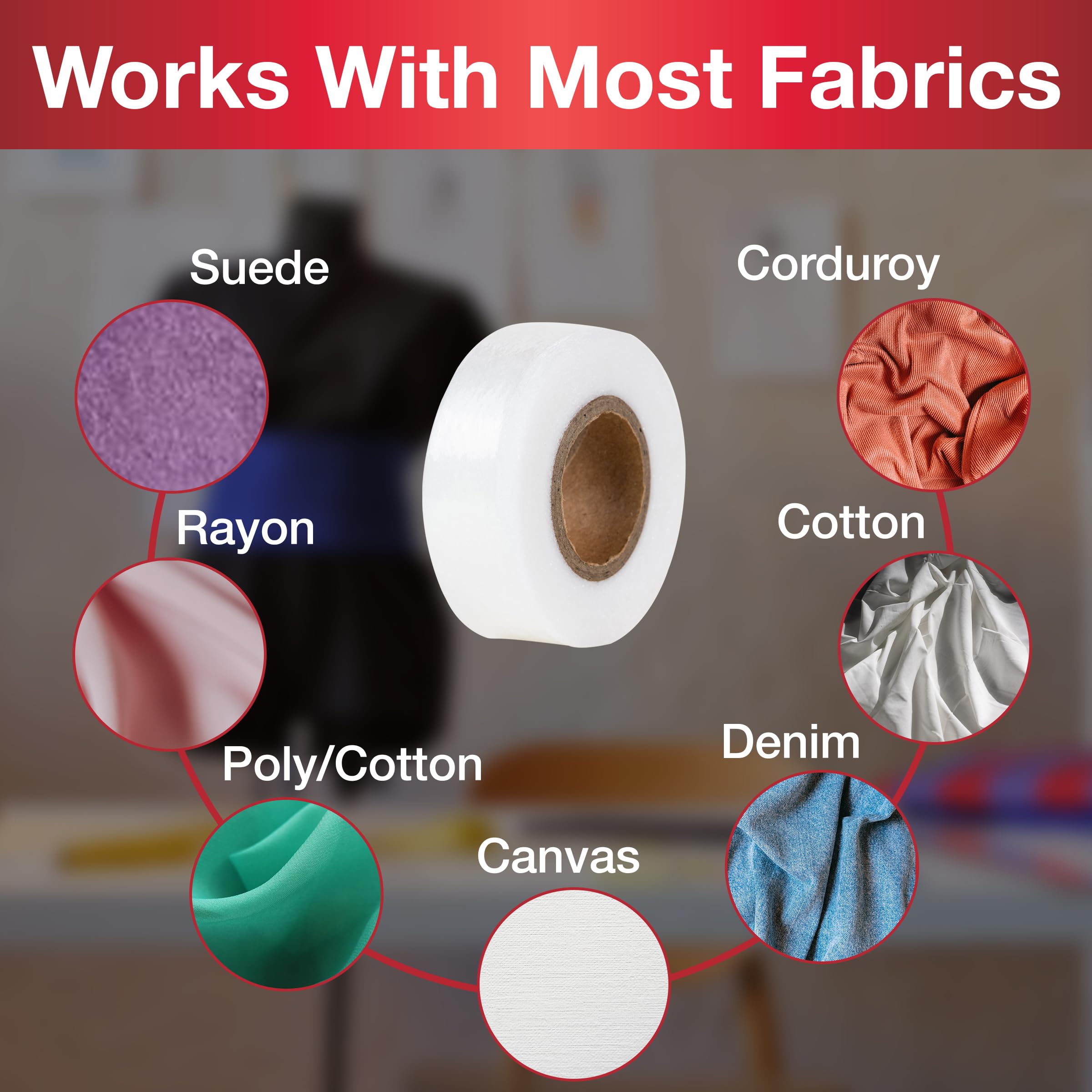 SINGER 00240 Heavy Duty Iron-On Fusing Web, Fabric Adhesive