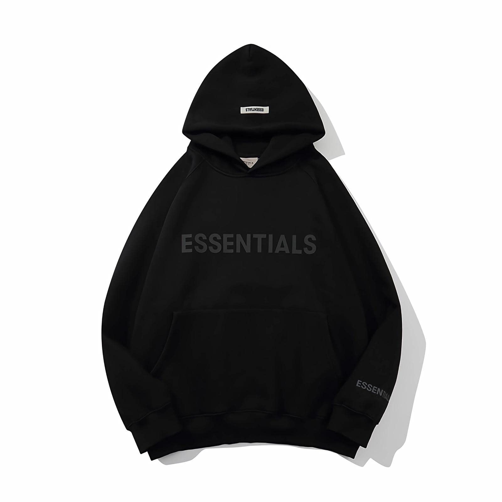 Gawdeoti Women Men Hip Hop Couples Letter Print Loose Oversized Long Sleeve Solid Color Unisex Sweatshirt, Black