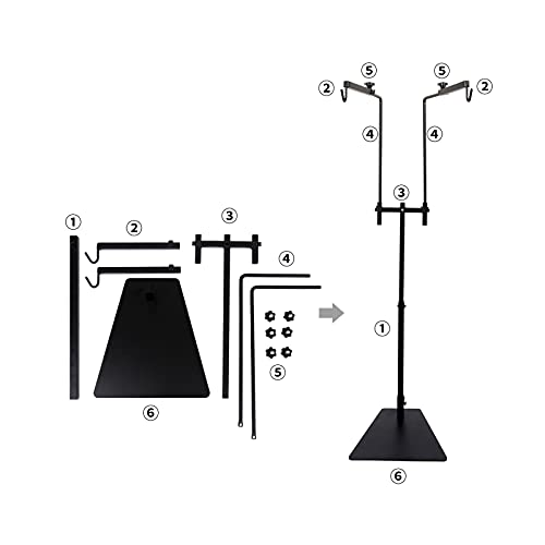 2 Hooks Ajustable Reptile Lamp Stand Bracket.Reptile Heat Light Stand Terrarium Metal Basking Lamp Holder, Use for Reptile Cold-Blooded Animals or Succulent Plants Glass Terrarium Heating Light