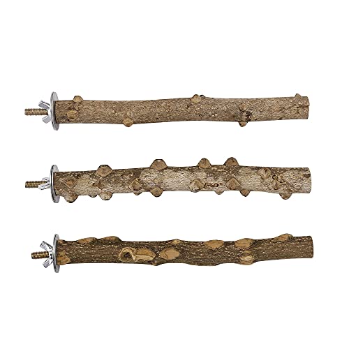 Mogoko Natural Wood Bird Perch Stand, Hanging Multi Branch Perch for Parrots, Parakeets Cockatiels, Conures, Macaws, Love Birds, Finches (Style 4)