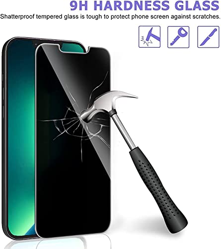 Ferilinso Designed for iPhone 13 Pro Privacy Screen Protector, 2 Pack 9H Anti Spy Tempered Glass with 2 Pack Camera Lens Protector, Case Friendly, Bubble Free, 5G 6.1 Inch, Easy Installation