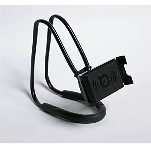 Universal Smart Mobile Phone Stand,Hanging on Neck Cell Phone Mount Holder, Lazy Cell Phone Holder (Black)