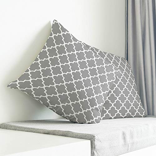 CHARMHOME Square Cushion Cases Pillowcase Covers Gray Morocco Pattern Throw Pillow Covers 16x16 inch for Home Sofa Couch Bed Decoration