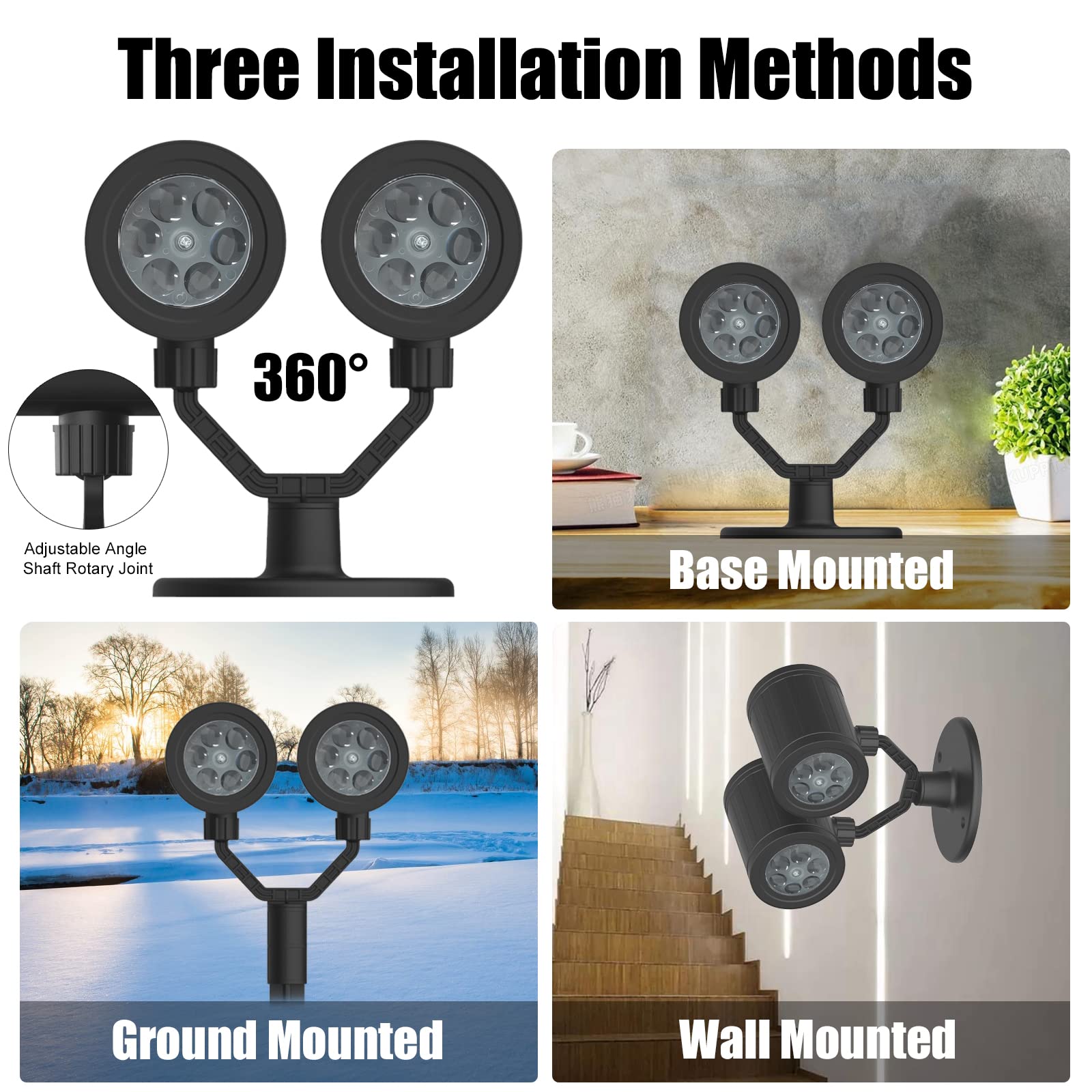 Christmas Snowflake Projector Lights, RLUETIME Double Head IP65 Waterproof Led Snowfall Show Outdoor, Christmas Decorations, Ideal for Xmas Holiday Party Wedding Garden Patio