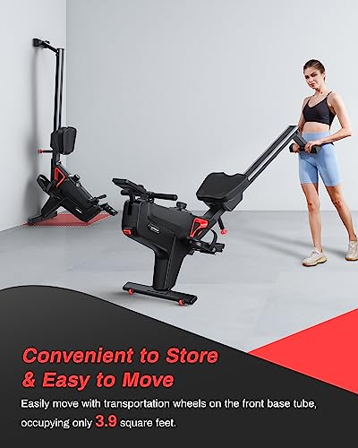 Magnetic Rowing Machine, UTRYUP Bluetooth Rower Machine for Home, Upgrade Resistance Strength with 16 Levels, Custom Widened Foot Pedals, 350 Lbs Weight Capacity