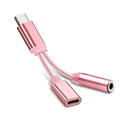 Kingjinglo USB C to 3.5 Mm Headphone Jack Adapter Compatible with Type C to Headphone Auxiliary Cable Digital Audio Converter Type-c Adapter Cable