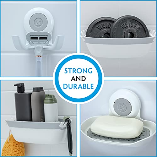 SlipX Solutions On The Dot Power Lock Suction Cup Hook, Razor Holder & Phone Cradle (Perfect for Shower & Mirror, Holds 11 lbs)
