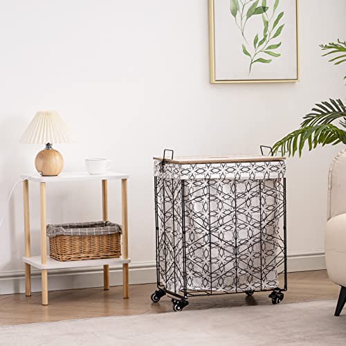 Fiona's magic Laundry Cart with Wheels, Rolling Hamper with Handles, Laundry Basket with Heavy duty Rolling Lockable Wheels