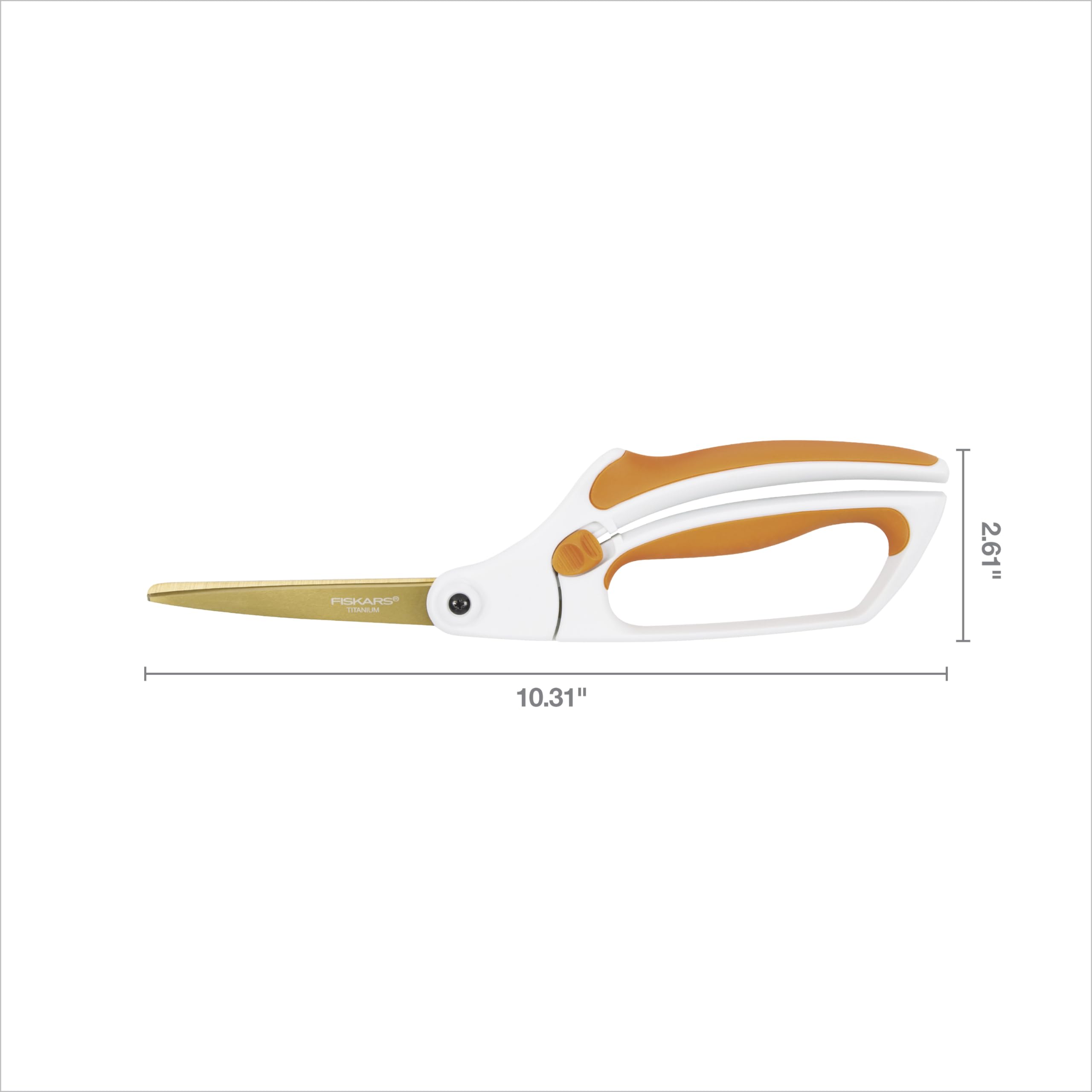 Fiskars Fabric, Easy Action 8 Inch Titanium Scissors, Orange/White
