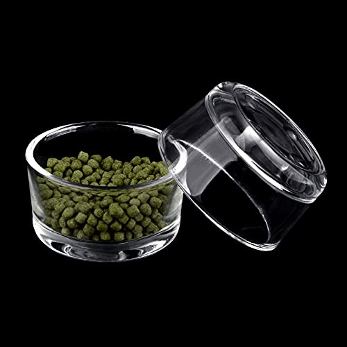 WEAVERBIRD 6Pcs Glass Reptile Feeder Food Bowl,Food Basin Tray Container Water Dish Cup, Reptile Terrarium Water Bowl,Round Water Dish Cup for Small Pet Lizard Turtle Spider Scorpion Frog Cricket