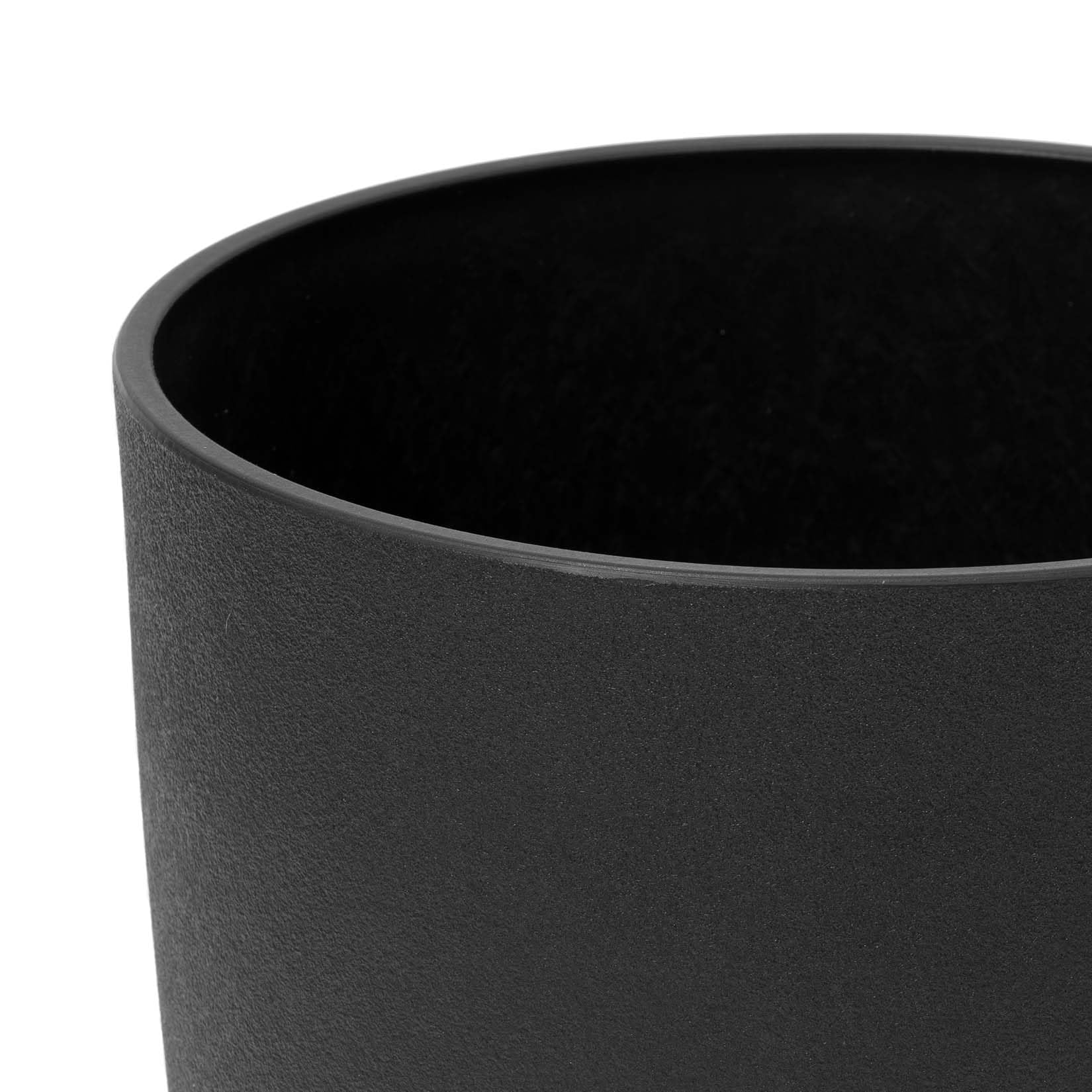 LA JOLIE MUSE 20inch Tall Planters Set of 2,Black Indoor/Outdoor Planters with Trays,Tree Plant Pots for Front Door,Patio and Deck