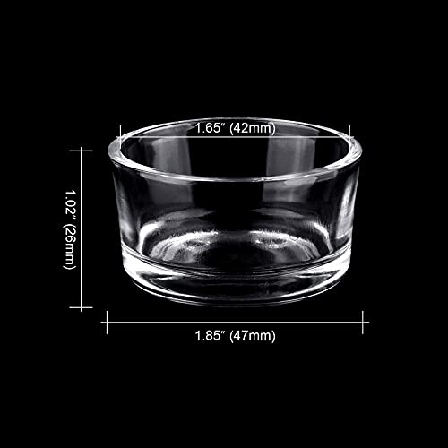WEAVERBIRD 6Pcs Glass Reptile Feeder Food Bowl,Food Basin Tray Container Water Dish Cup, Reptile Terrarium Water Bowl,Round Water Dish Cup for Small Pet Lizard Turtle Spider Scorpion Frog Cricket