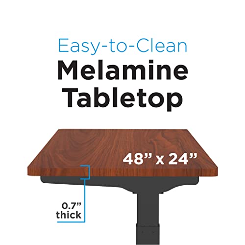 Comfty Home/Office Height Adjustable Table, 28.7β to 48.4β, Mahogany/Black
