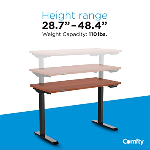 Comfty Home/Office Height Adjustable Table, 28.7β to 48.4β, Mahogany/Black