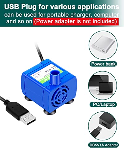 Cat Water Fountain Pump,Pet Fountain Pump Replacement Pump DR-DC160 Motor for 360°Stainless Steel Cat Fountain and Cupcake Ceramic Cat Drinking Fountain(No LED Light)