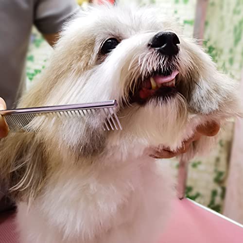 FAIGEO Dog Grooming Scissors Kit with Safety Round Tips Stainless Steel Professional Dog Grooming Shears Set - Thinning, Curved Scissors and Comb for Dog Cat Pet