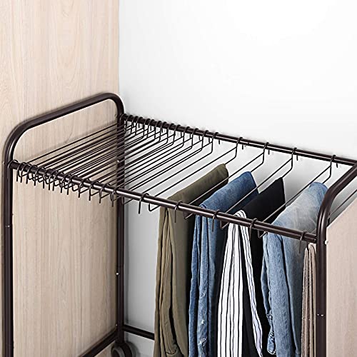 Pant Hangers for Rolling Pants Trolley 20 PCS, Bronze (Only Hangers)