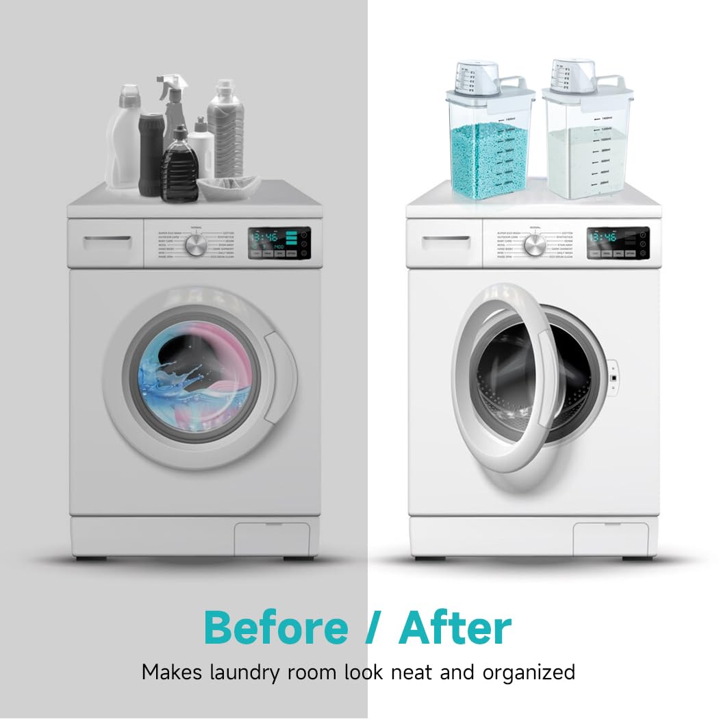 Tokokimo Laundry Detergent Dispenser, Laundry Powder Container, Laundry Scent Booster Beads Dispenser for Laundry Room Organization and Storage, Suitable for Powder, Laundry Detergent