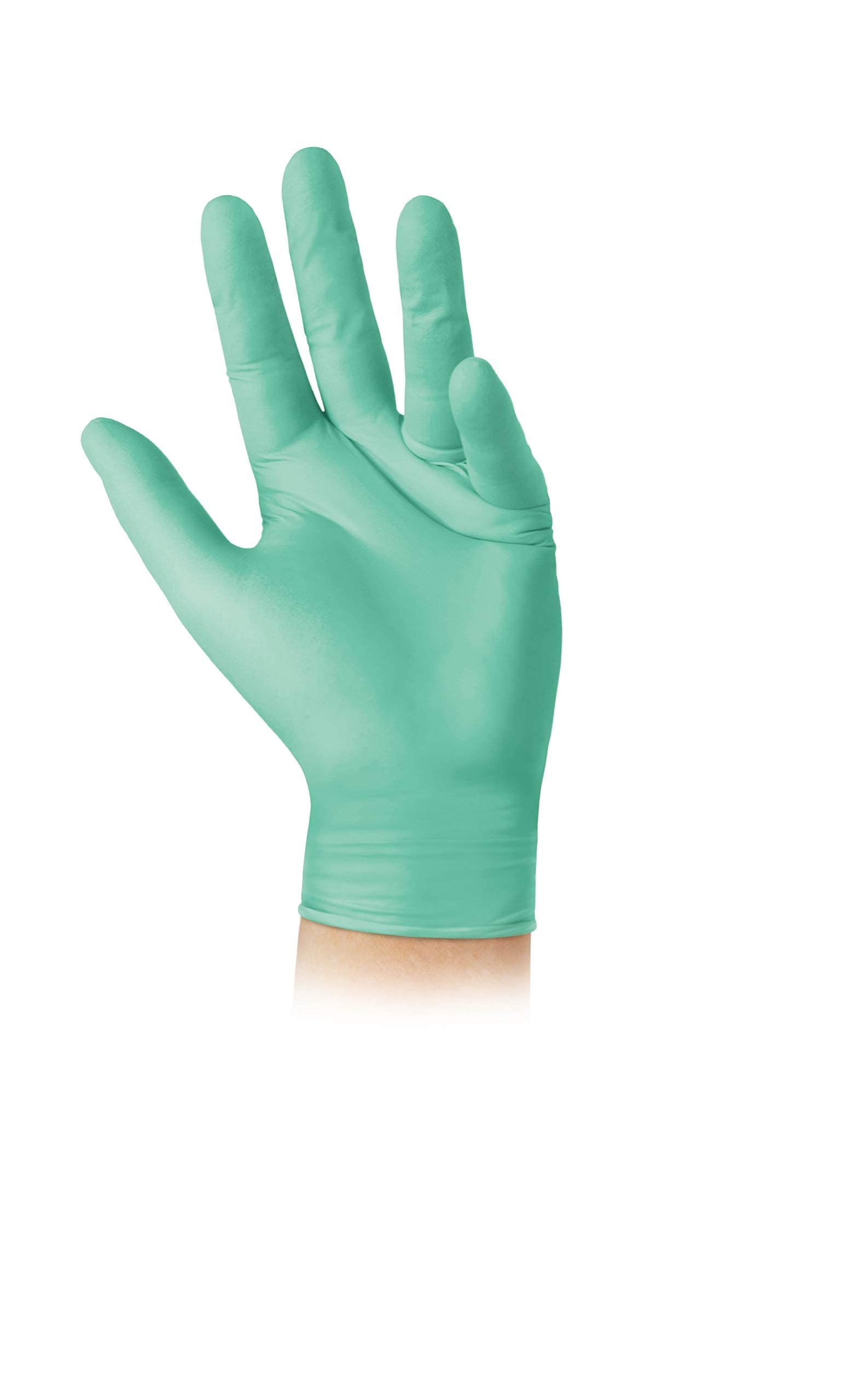 Medline Aloetouch Ice Powder-Free Latex-Free Nitrile Exam Gloves, Green, Medium, 200 Count