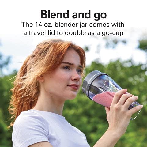 Hamilton Beach Single Serve Personal Smoothie Blender with 14 oz. Travel Cup and Lid,, 4.00x5.00x11.25inch