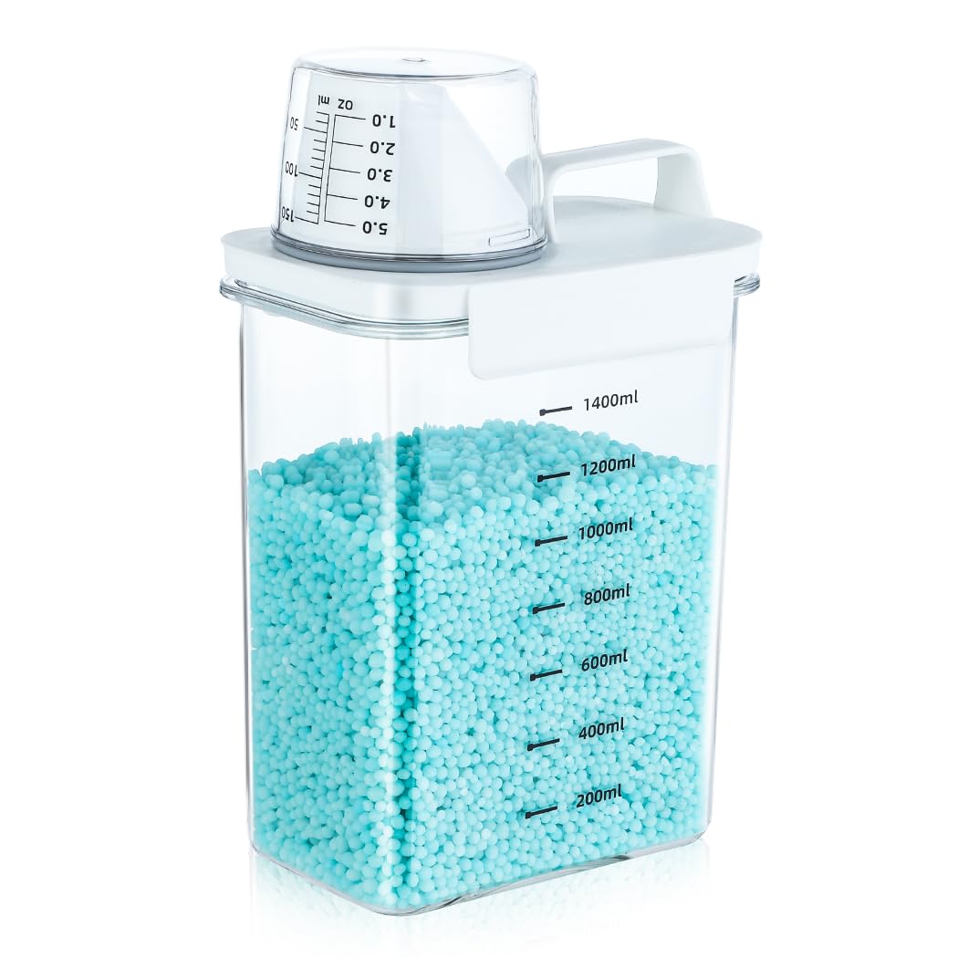 Tokokimo Laundry Detergent Dispenser, Laundry Powder Container, Laundry Scent Booster Beads Dispenser for Laundry Room Organization and Storage, Suitable for Powder, Laundry Detergent