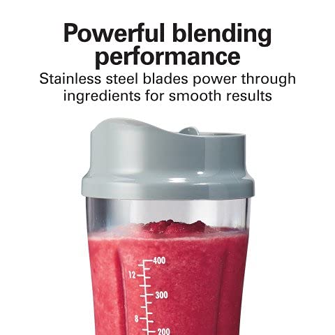 Hamilton Beach Single Serve Personal Smoothie Blender with 14 oz. Travel Cup and Lid,, 4.00x5.00x11.25inch